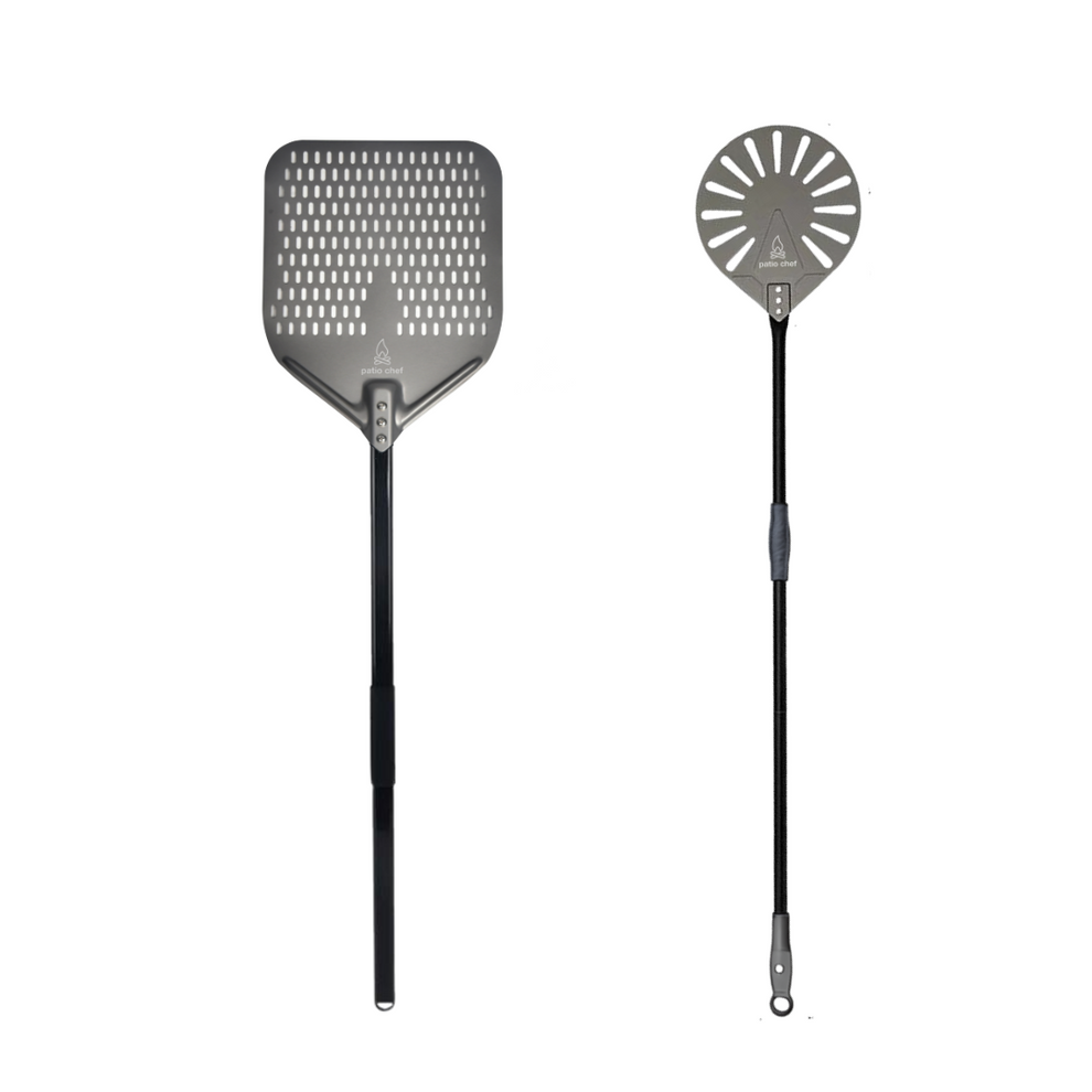 Pizza Peel Set - 12 Inch Long Handle Pizza Peel + 9 Inch Long handle T ...